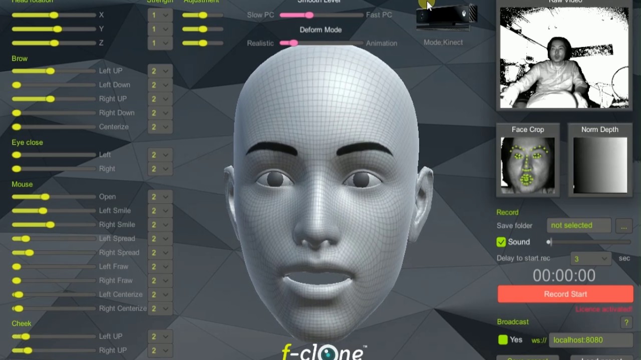 f-clone real time facial mocap, high speed lip synch demonstration ...