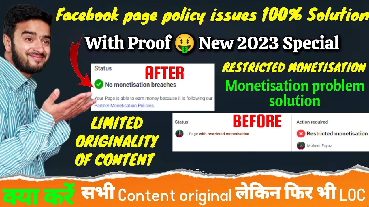 Facebook page policy issues 100% Solution Restricted Monetisation ...