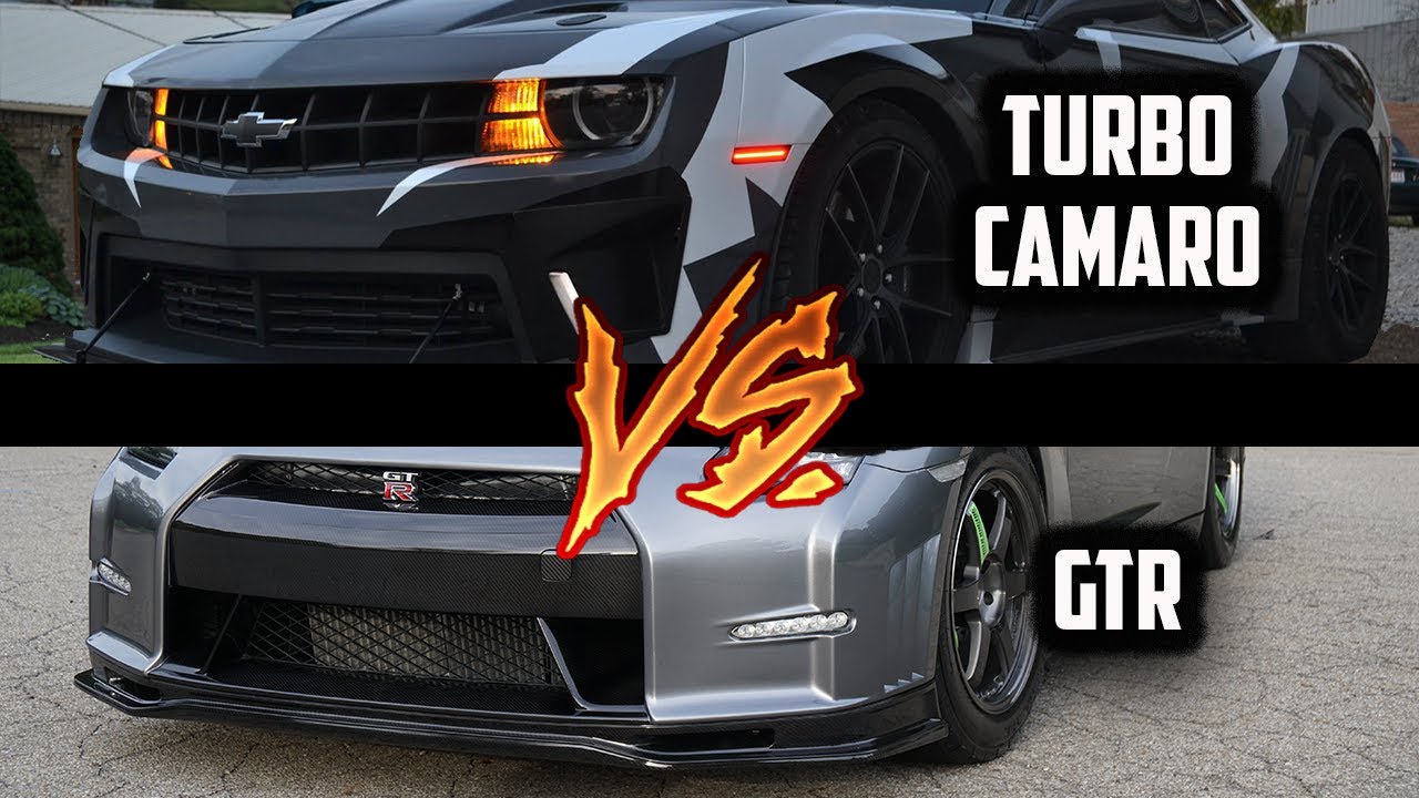 Turbo Camaro vs GTR Drag Race | Camaro catches on FIRE! - YouTube