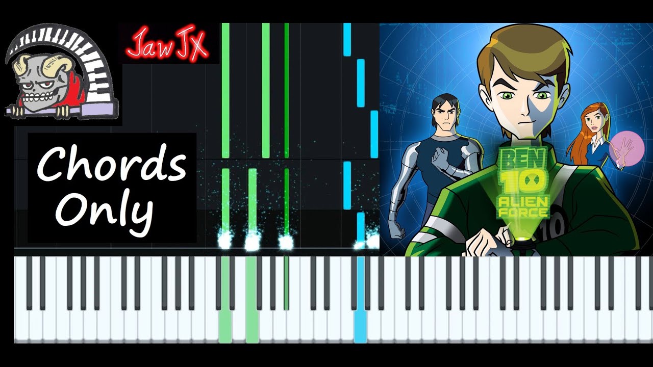 Ben 10 Alien Force Chords Only Piano Midi Synthesia Easy Tutorial ...