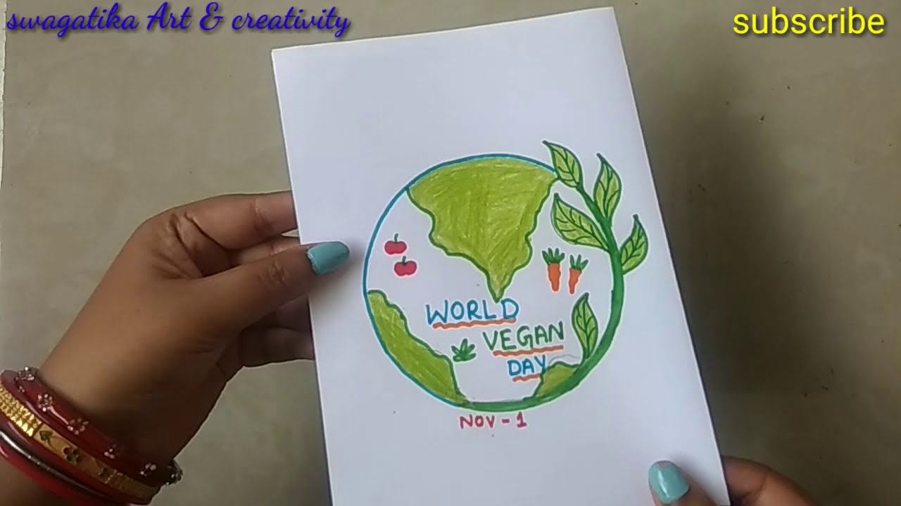 World vegan day drawing/world vegan day poster/world vegan day poster ...