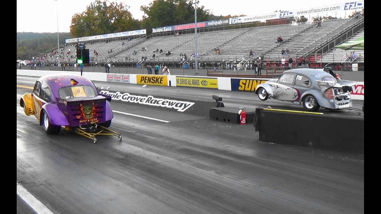 VW Bug Drag Racing I /GAS Maple Grove QUAL #2 OCT 2016 - YouTube