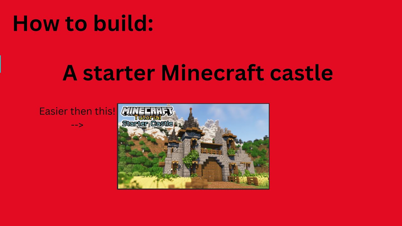 How to build a Minecraft Starter Castle - YouTube