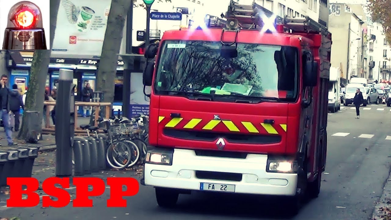 Fire Trucks and Ambulances Responding in Paris //BSPP FA Motos PS VSAV ...