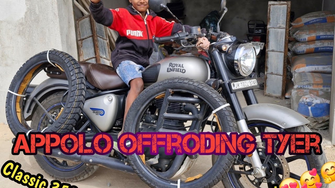 classic 350 Bs6 bike mai new offroding APPOLO TYER 🦾🤗🥰[installing ...