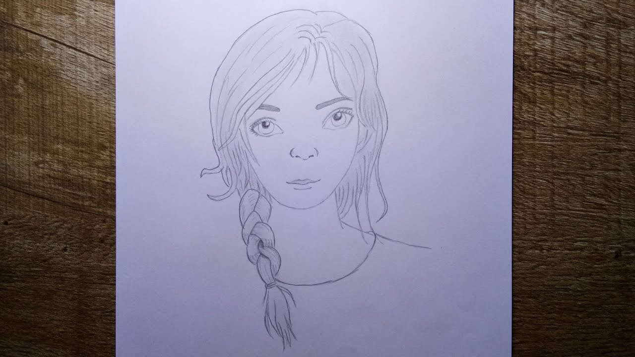 Pencil sketch | How to draw a cute innocent girl - YouTube