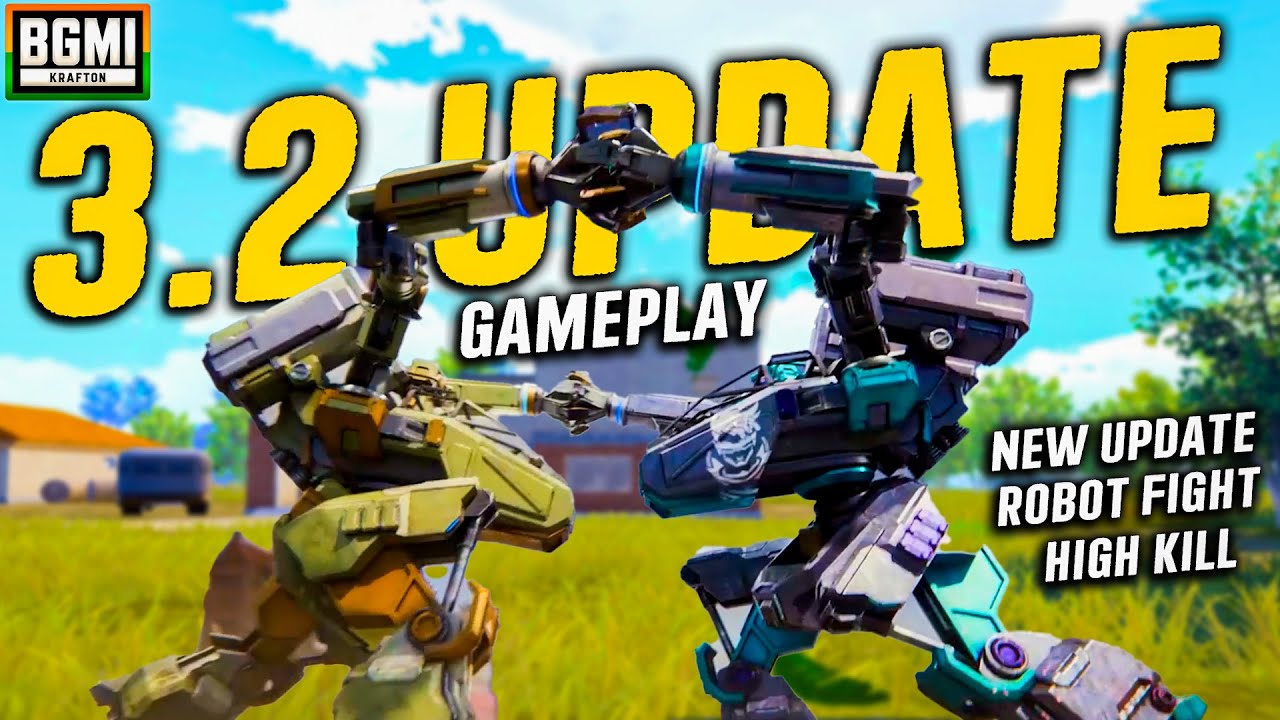 BGMI 3.2 FIRST GAMEPLAY | MEGA ROBOT VS SMALL ROBOT FIGHT | BGMI 3.2 ...