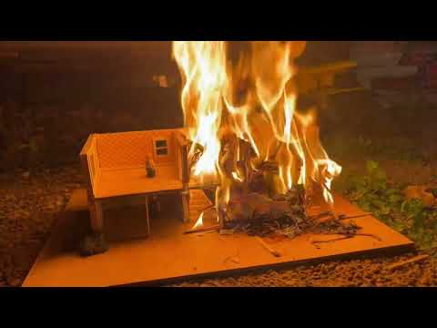 Lego man CRUSHED by burning dollhouse fire #craft #miniature - YouTube