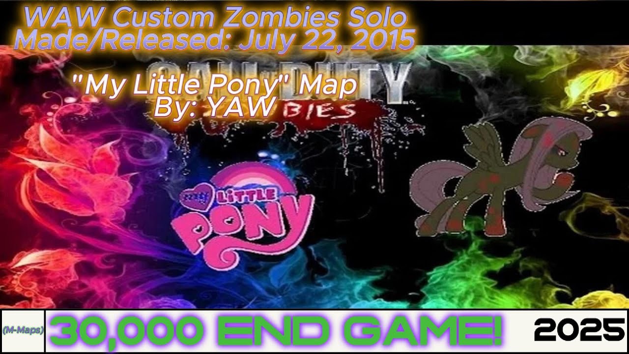 WAW Custom Zombies Solo "My Little Pony" Map Completed - YouTube
