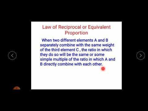 Law of multiple proportion, Law of reciprocal proportion and Gay Lussac ...