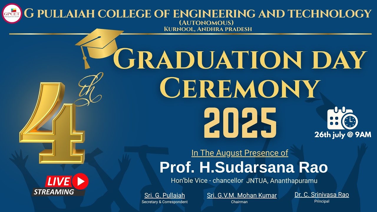 4th Graduation Day G PULLAIAH COLLEGE OF ENGINEERING AND TECHNOLOGY ...