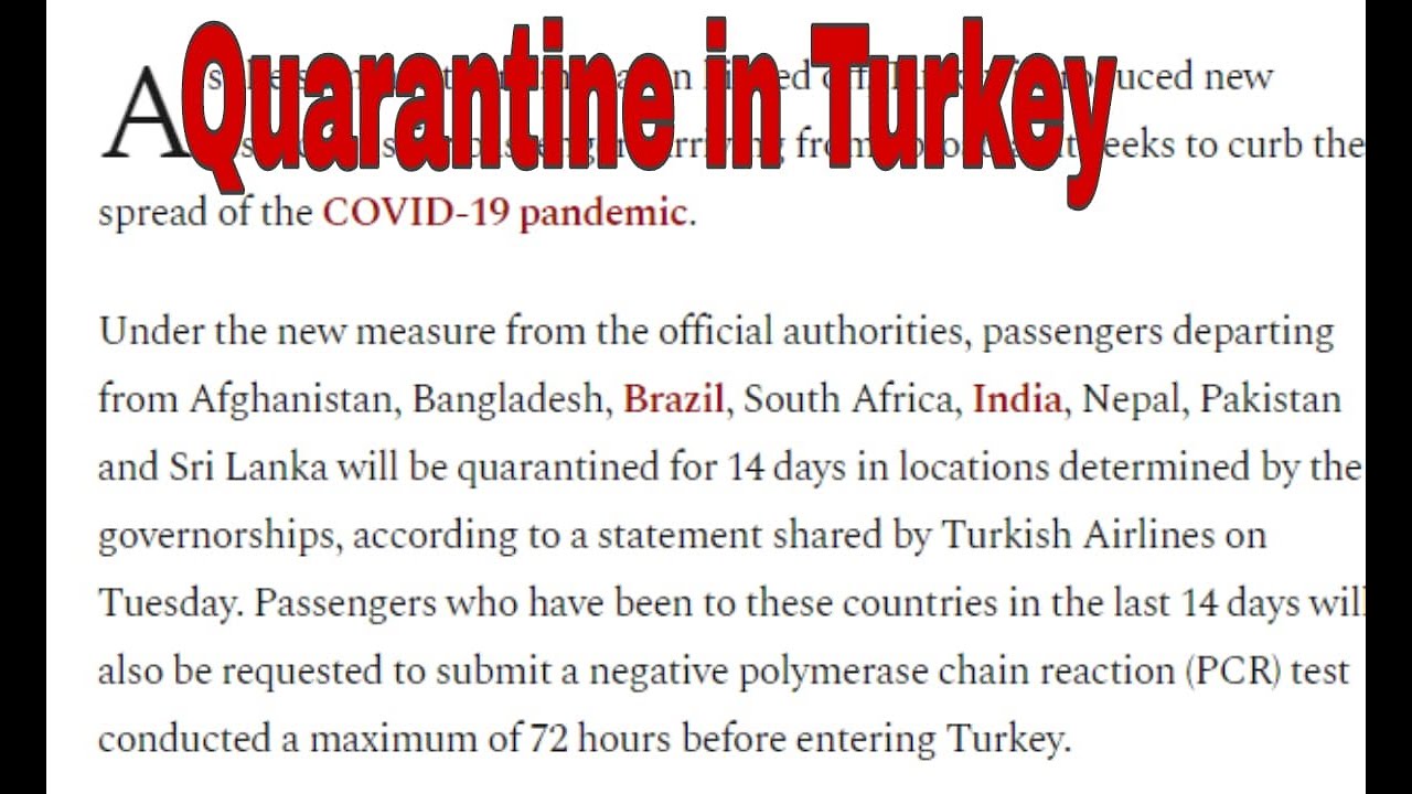 QUARANTINE IN TURKEY/update covid-19 - YouTube