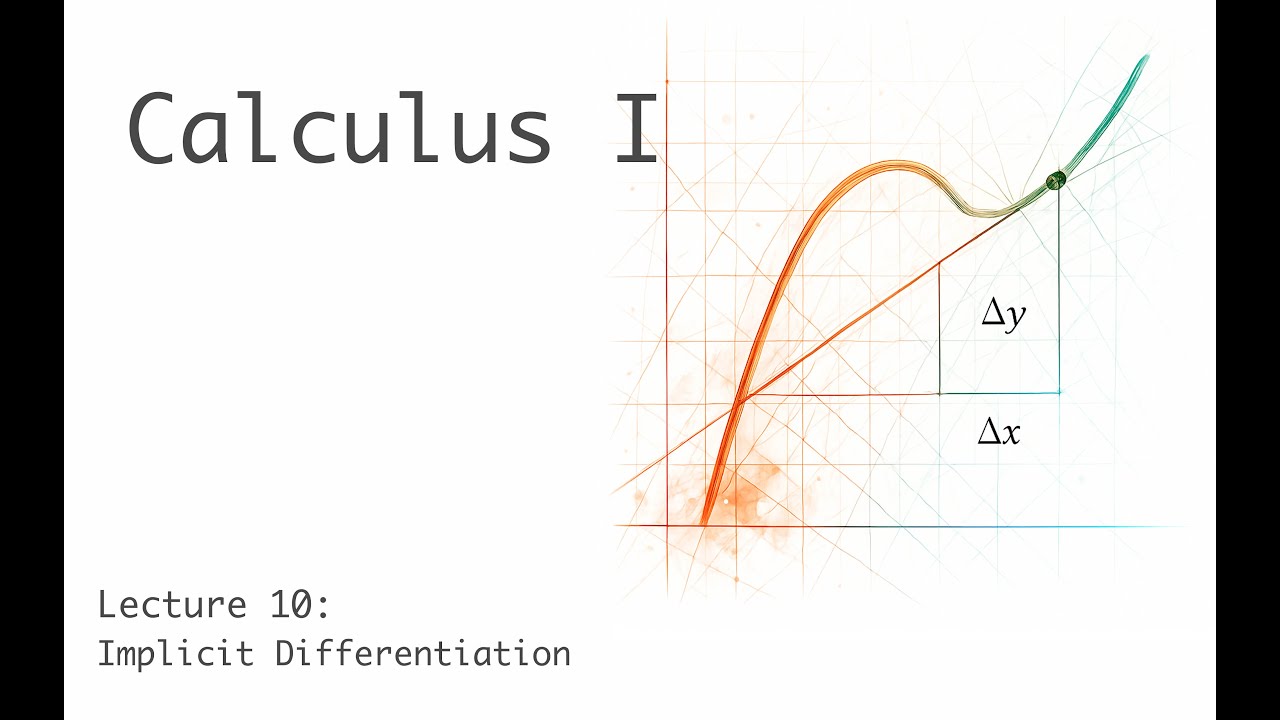 Implicit Differentiation - Calculus 1 - Lecture 10 (of 19) - YouTube