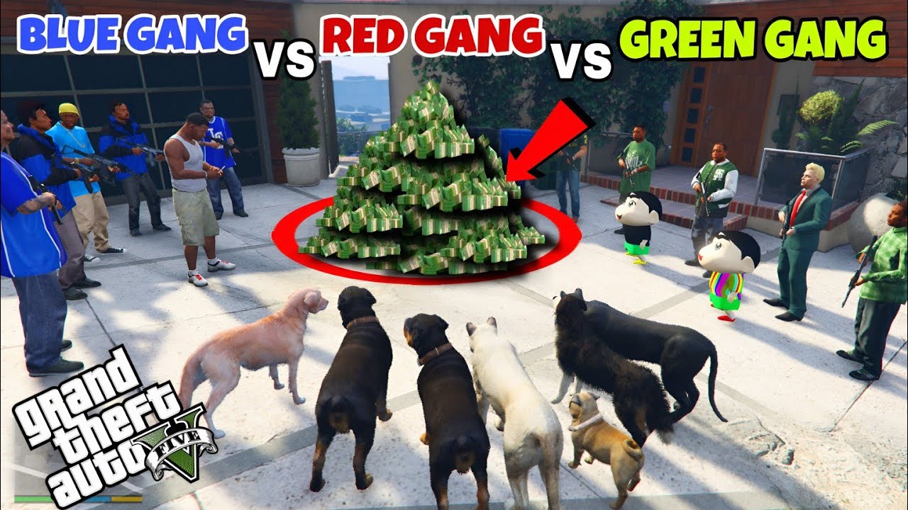Franklin Blue Gang VS Shinchan Green Gang VS Chop Red Gang Ultimate ...