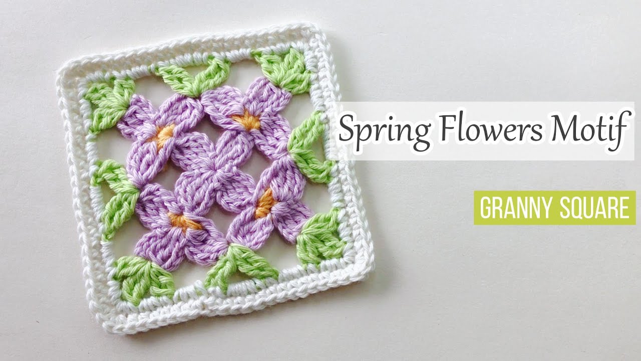 Crochet Spring Flowers Motif | Granny Square Pattern |Tutorial - YouTube