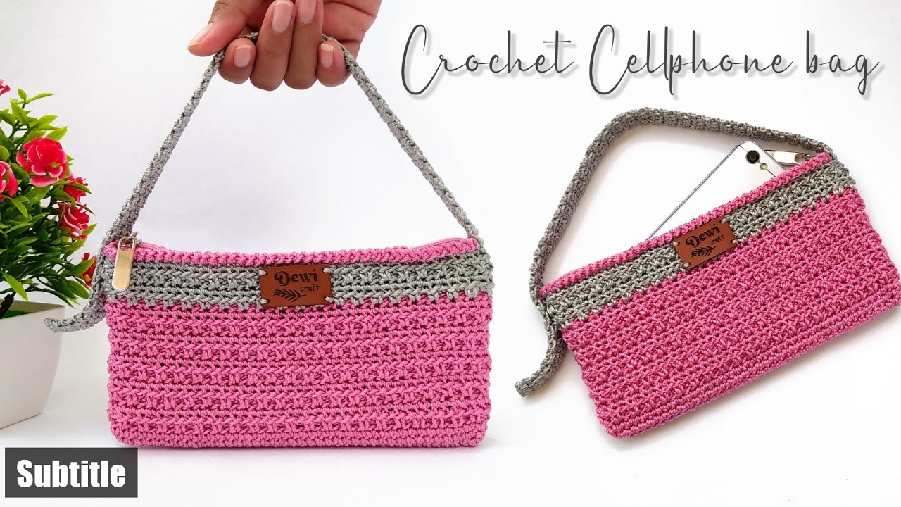 TUTORIAL MEMBUAT TAS HP RAJUT MUDAH UNTUK PEMULA - TAS HP RAJUT MODEL ...