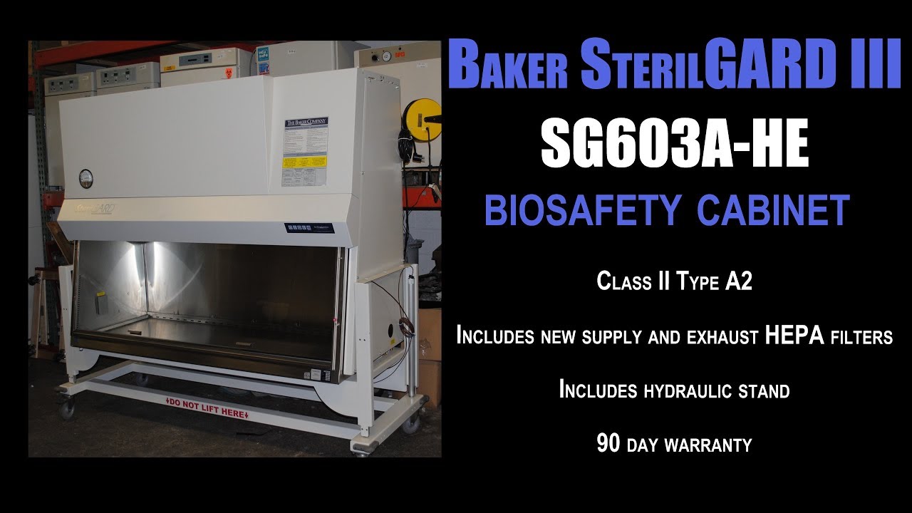 Baker SG603A-HE SterilGARD III bio safety cabinet (0886F BIO CAB) - YouTube
