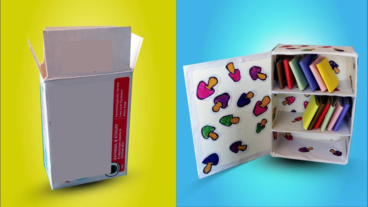 How to make mini book stand | BEST OUT OF WASTE CRAFT | easy cardboard ...