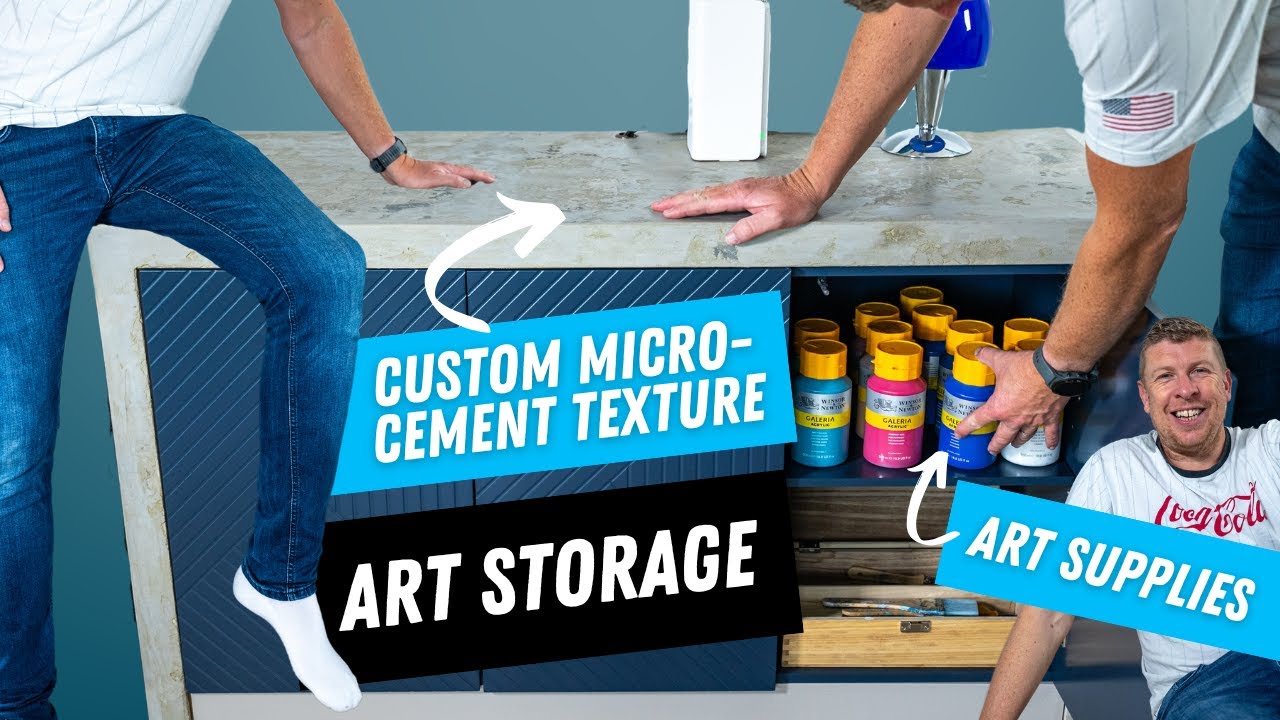 Art Studio Update Deep Textured Polished Concrete Abstract Storage ...