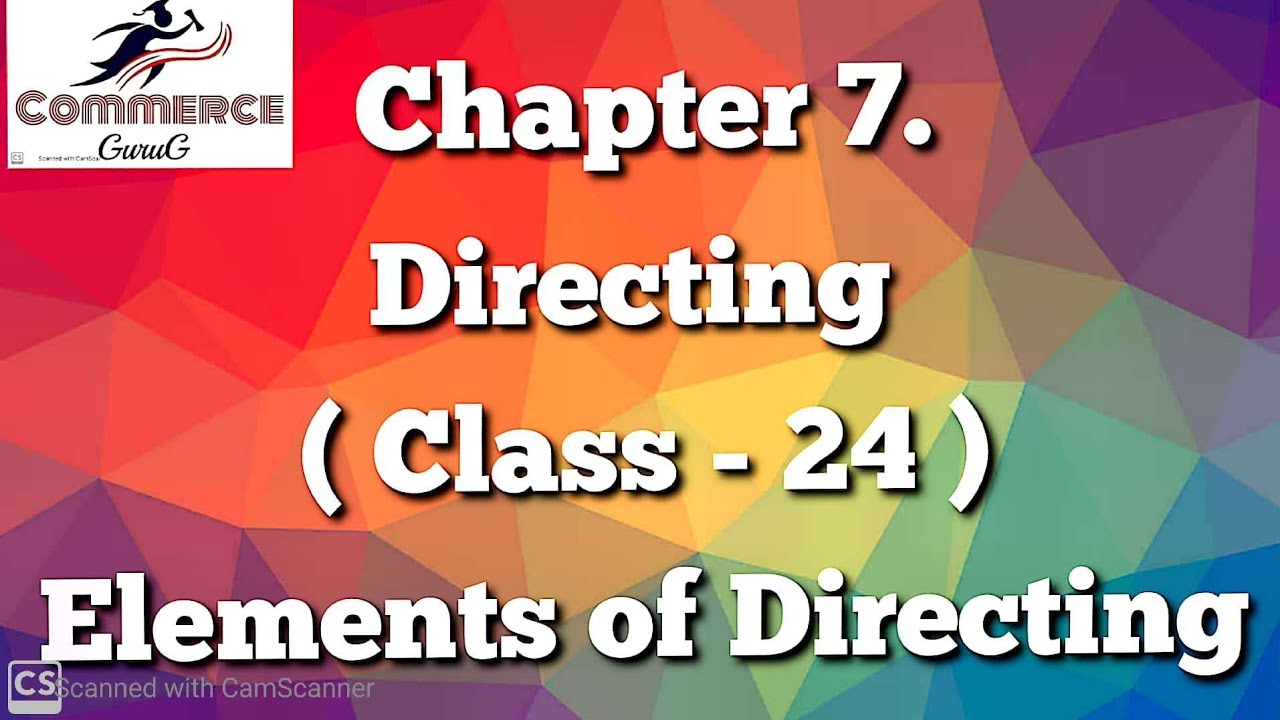 Elements of Directing ( Class - 24 ) - YouTube