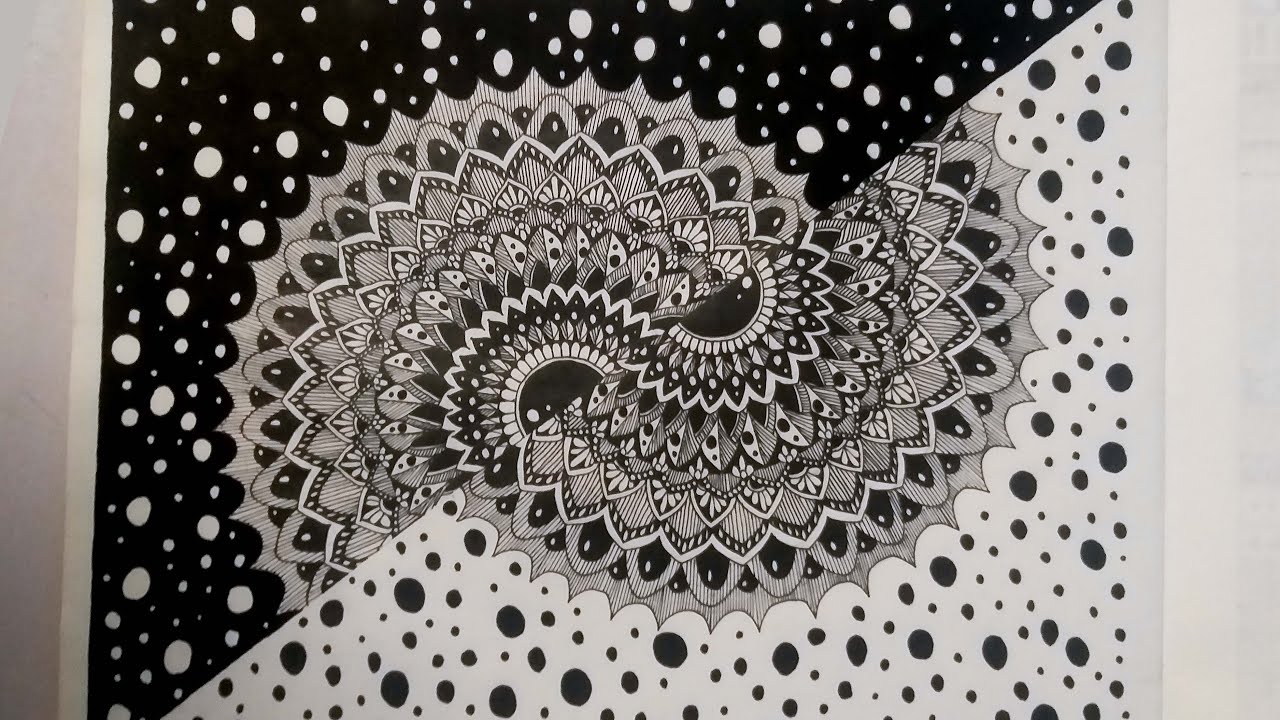 How To Draw MANDALA ART For Beginners | SEMI CIRCLE MANDALA ART ...