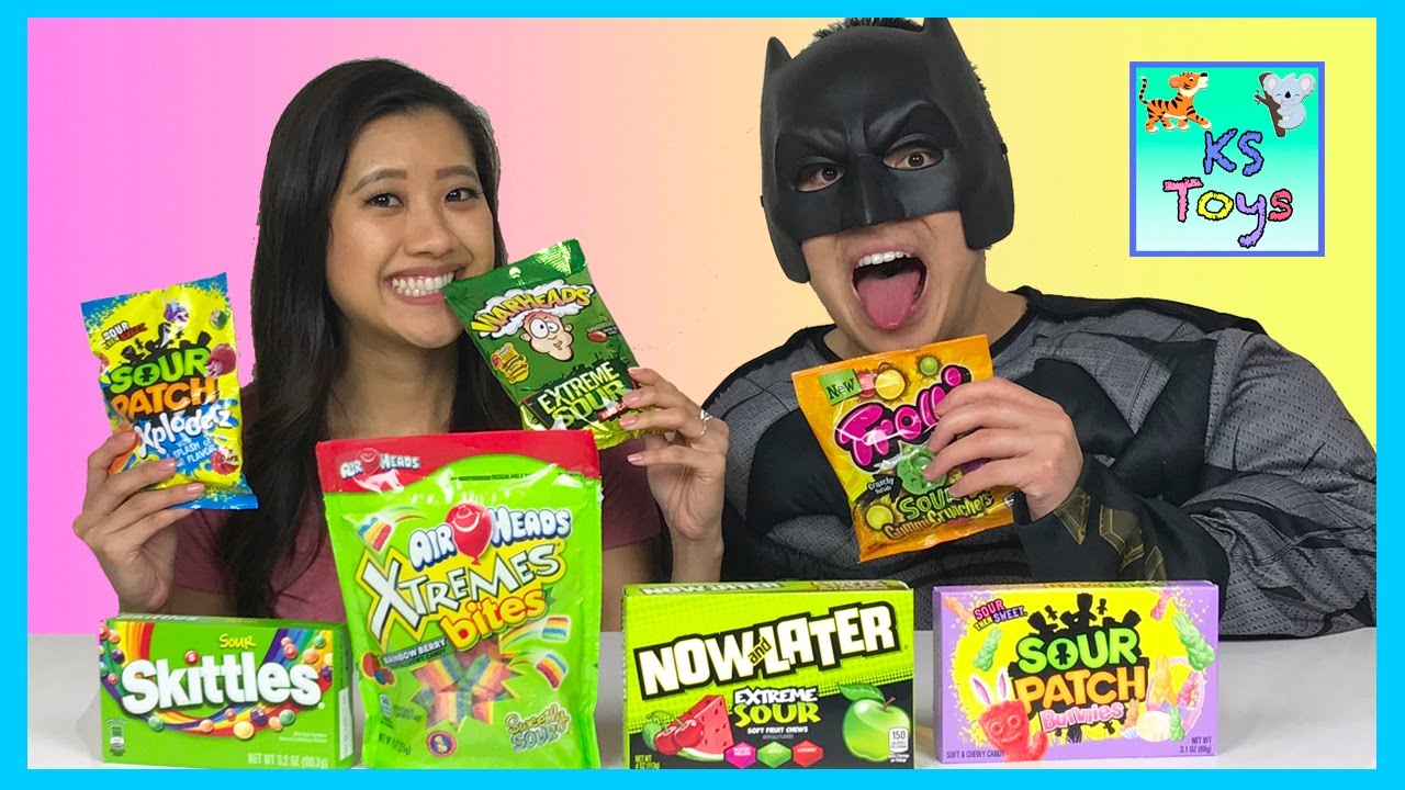 EXTREME SOUR CANDY CHALLENGE Warheads Sour Skittles Xtremes Airheads ...