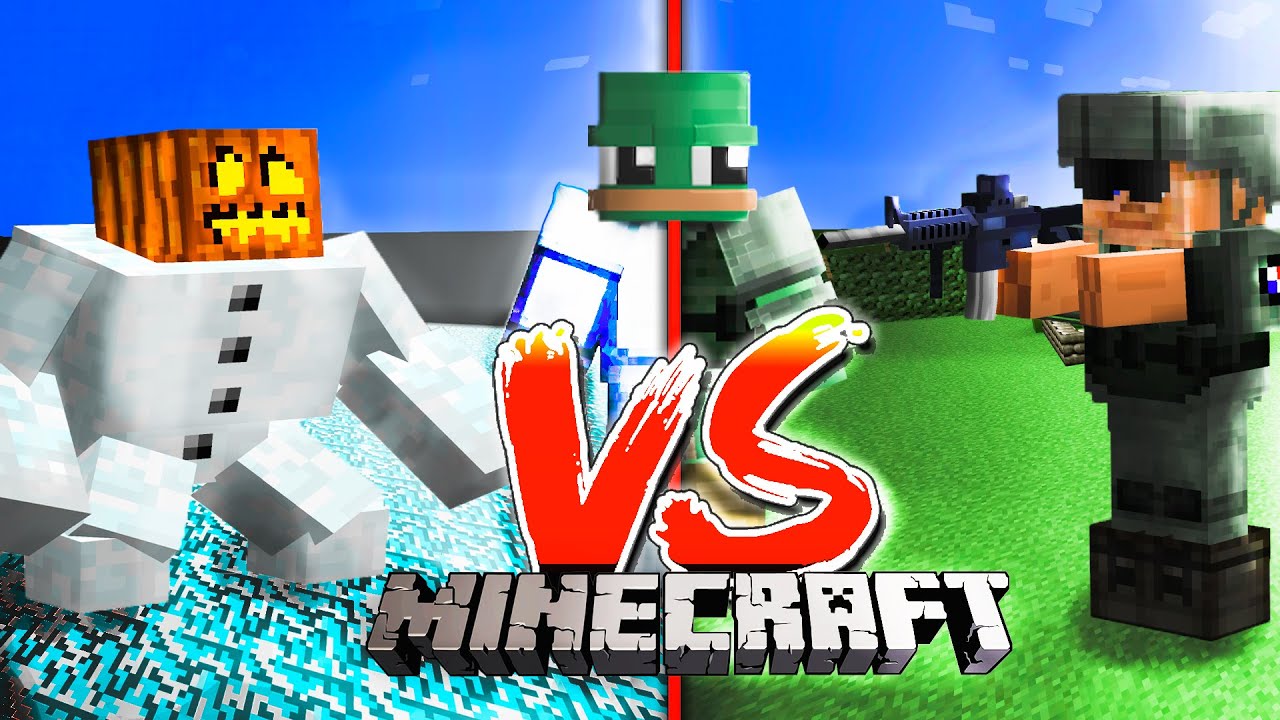 Snow Golem vs Military Soldier! Who will win? | Minecraft - YouTube