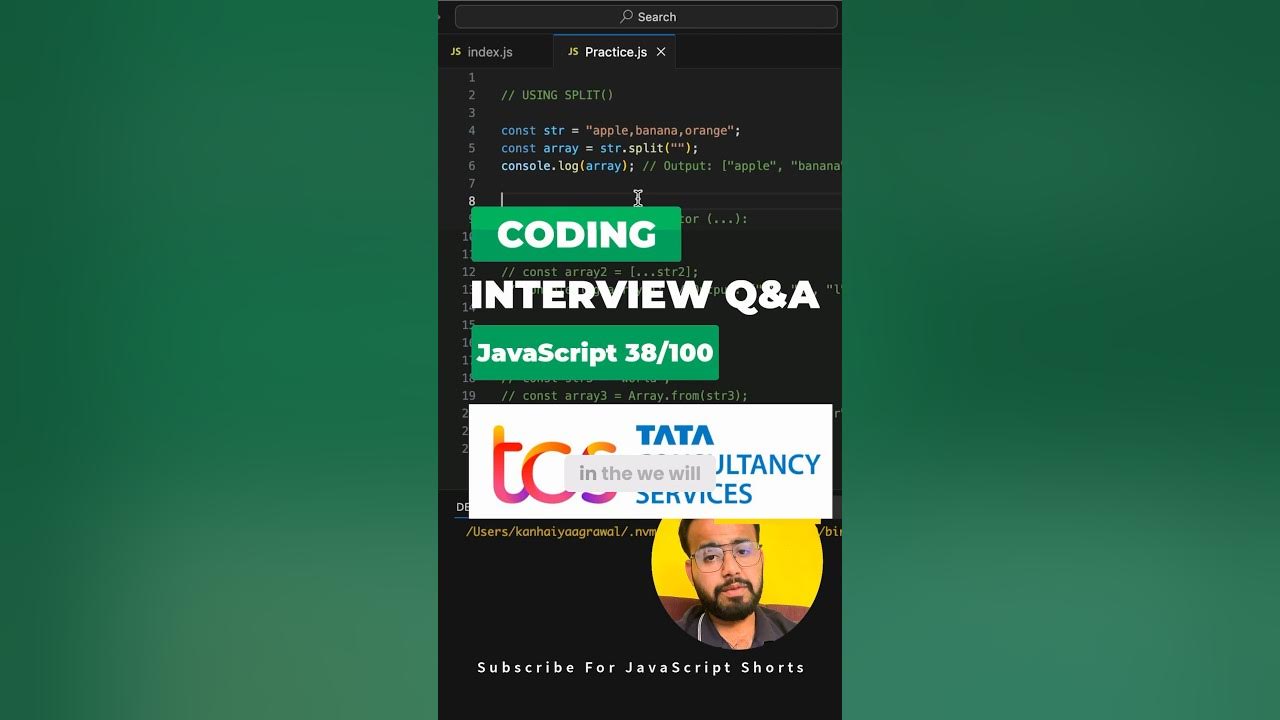 How To Split The String In Javascript Javascriptinterviewquestions Javascripttutorial