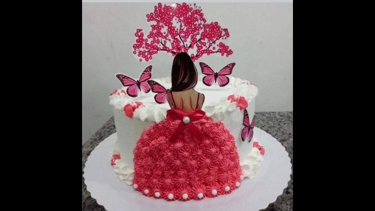 Easy paper/topper doll cake decorating ideas | princess doll cake ...