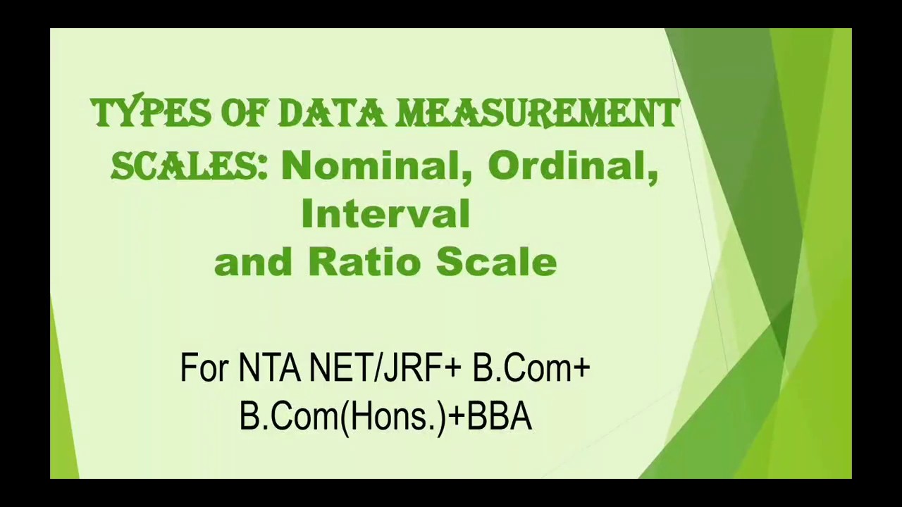 Types of Data Measurement Scales:- Nominal, Ordinal, Interval and Ratio ...