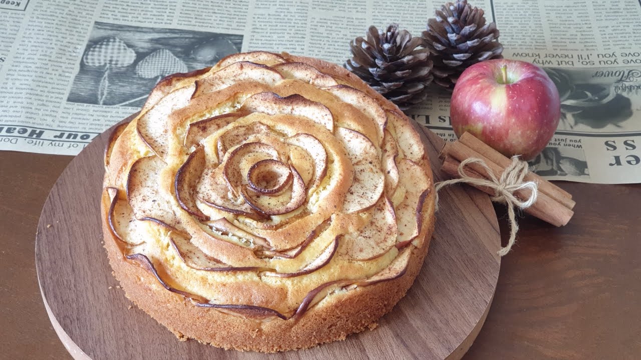 Fall Rose Apple Cake Recipe : Easy Baking 🍁🍁🍎🍏🍎 - YouTube