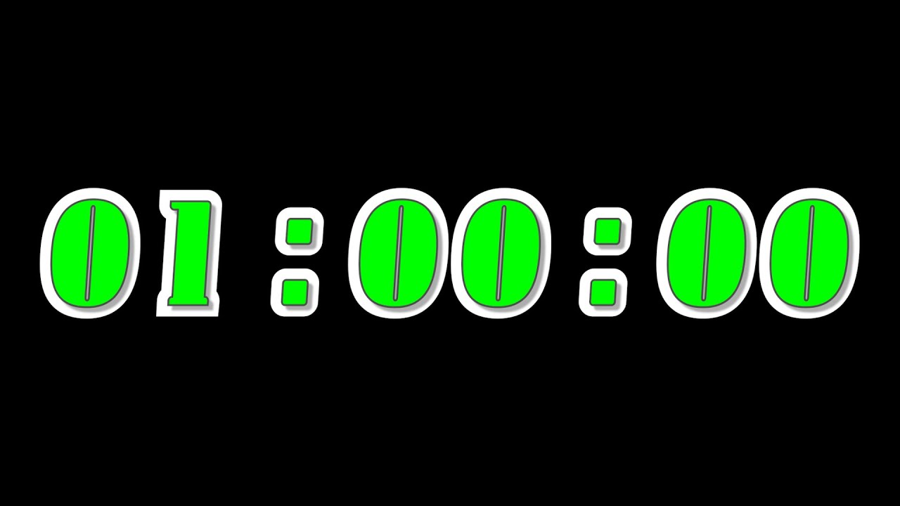 1 Hour Countdown Timer with Alarm & Time Markers/ Chapters - Green ...