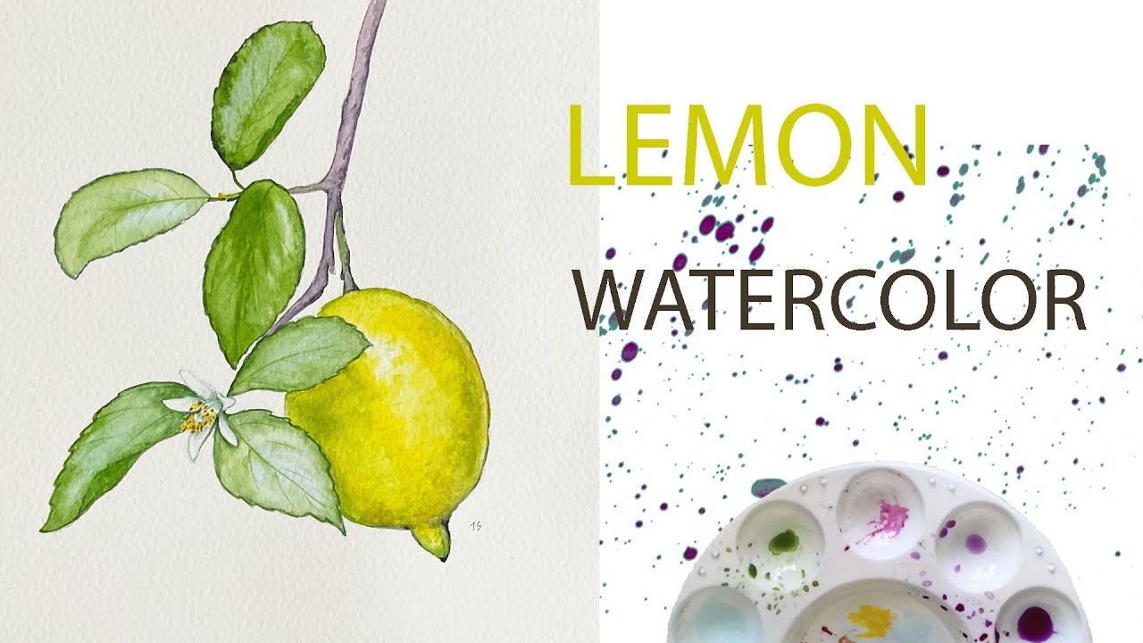 How to paint lemon with watercolor - for beginners - YouTube