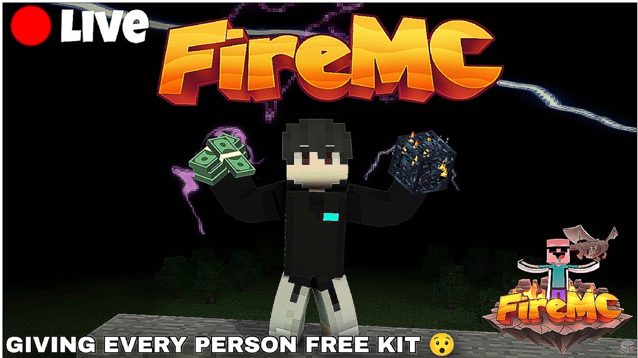 MINECRAFT FIRE MC 🔥 LIVE STREAM 😙 PUBLIC SERVER ( FREE KIT 😯) - YouTube