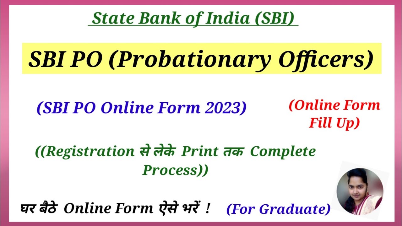 SBI PO Online Form 2023, SBI PO Form Online Apply 2023 - YouTube