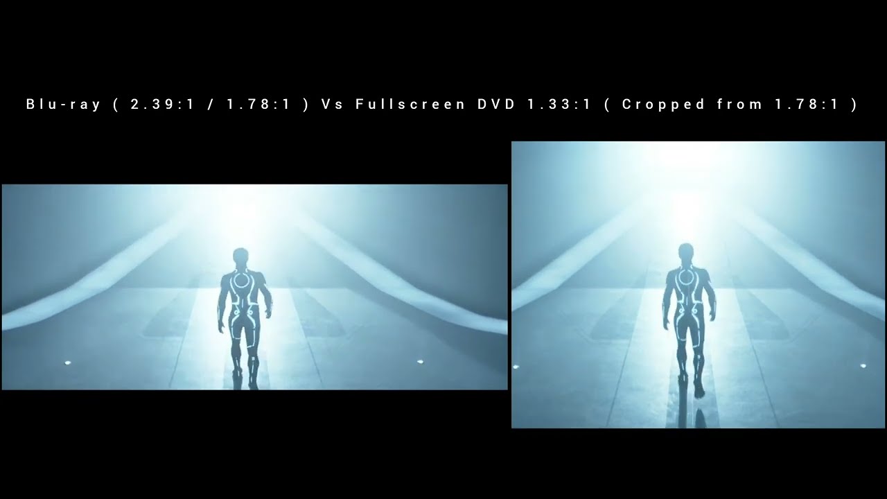 TRON: Legacy Widescreen/IMAX vs Fullscreen DVD Enter arena scene - YouTube