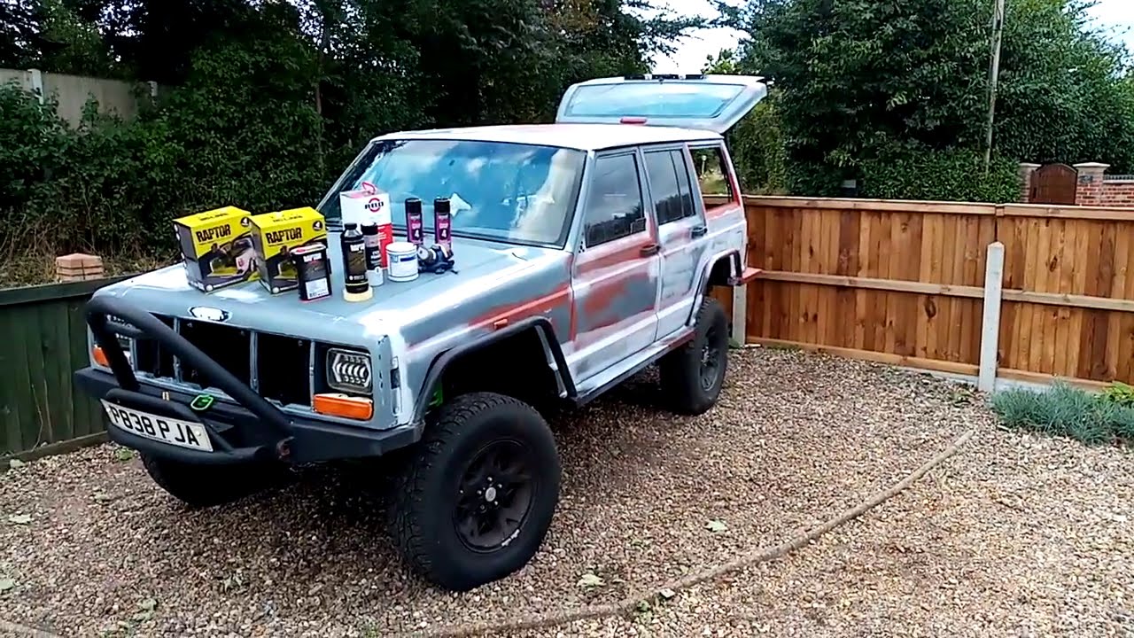 How to apply Raptor liner on a jeep - YouTube