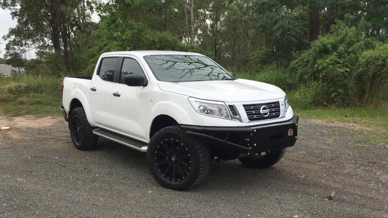 Nissan Navara Lifted with tyres and bars - YouTube