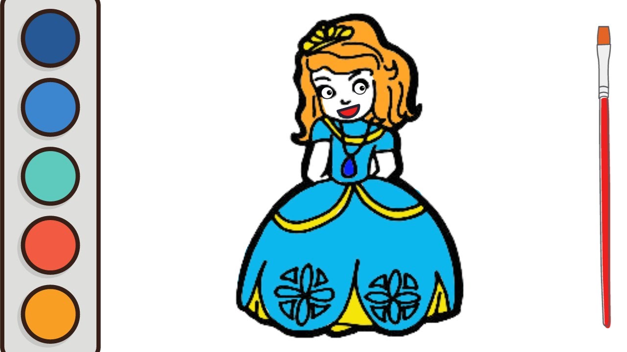 Princess Sofia the first drawing ,painting & coloring for kids ...