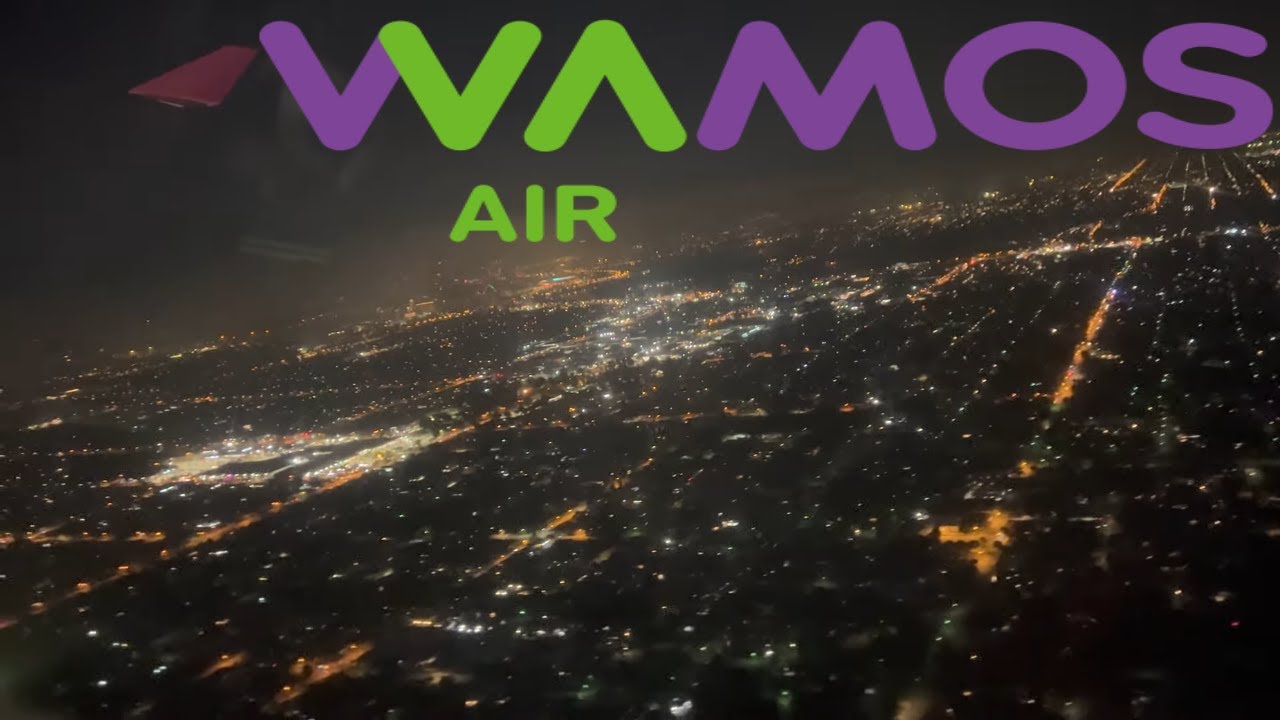 Perth Airport night takeoff bound for Auckland [Wamos Air Airbus A330 ...
