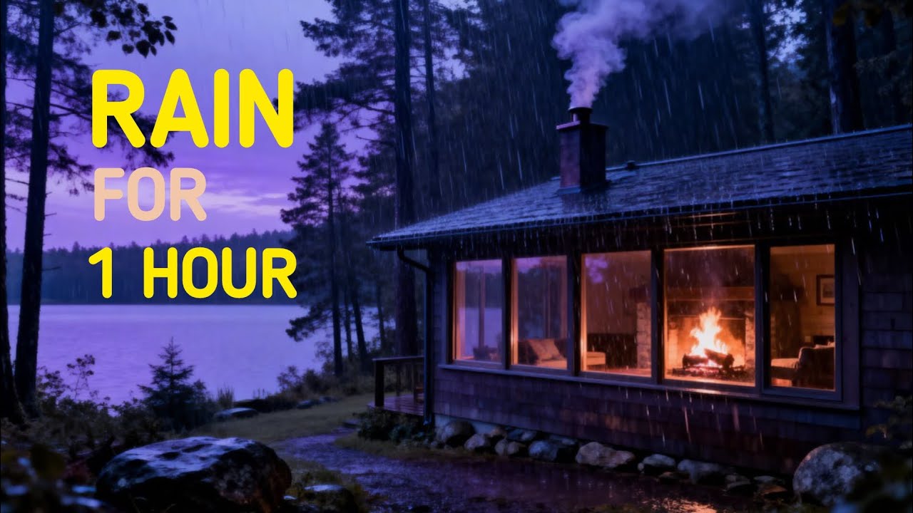Rain with weak thunder, 1 hour. - YouTube