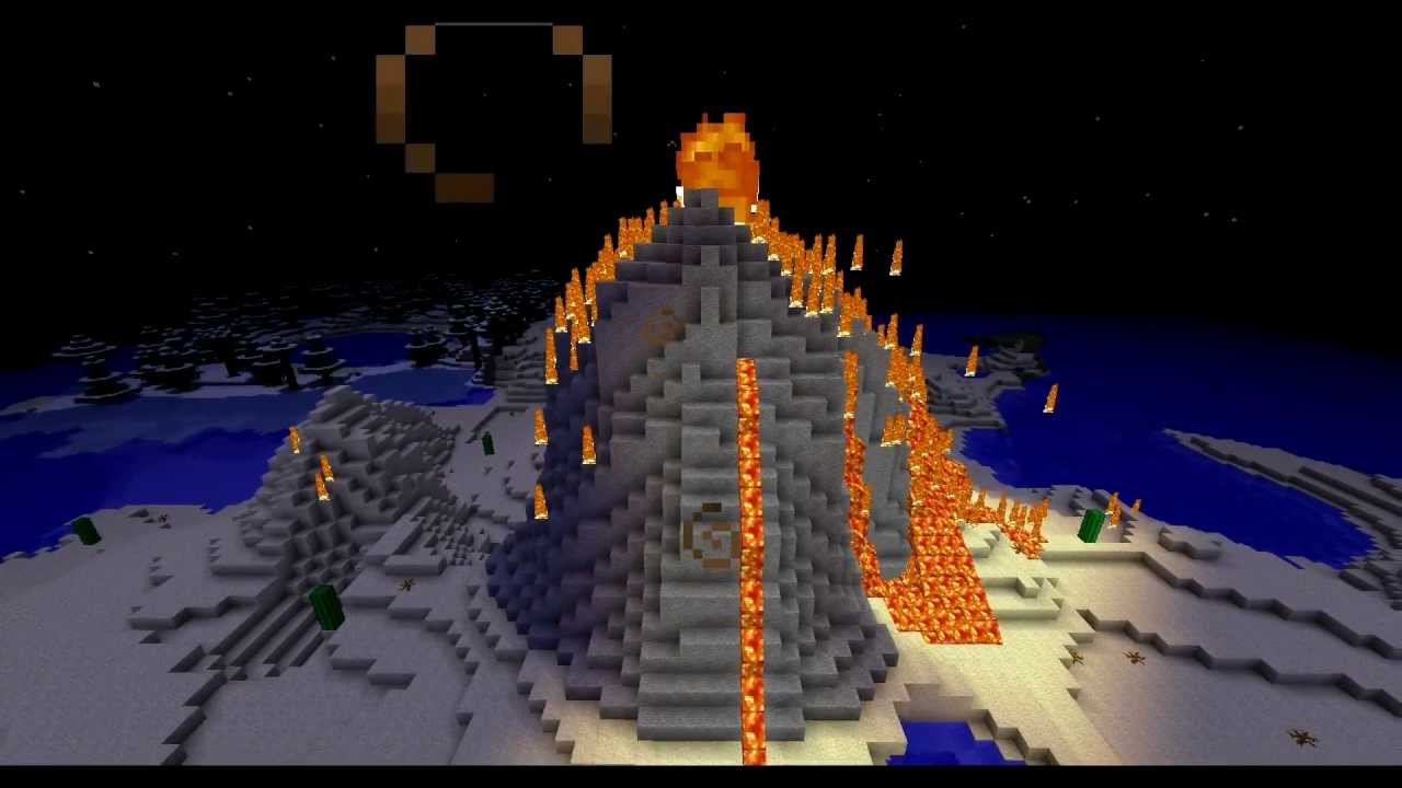 ¡Volcán en minecraft! - YouTube