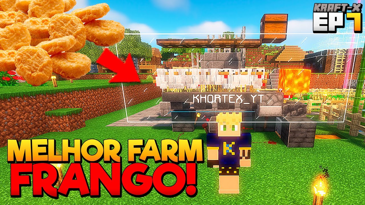 🐔 FIZ UMA FARM AUTOMÁTICA DE MC NUGGETS! 😱 MINECRAFT 𝗘𝗣 07 ‹ KHORTEX ...