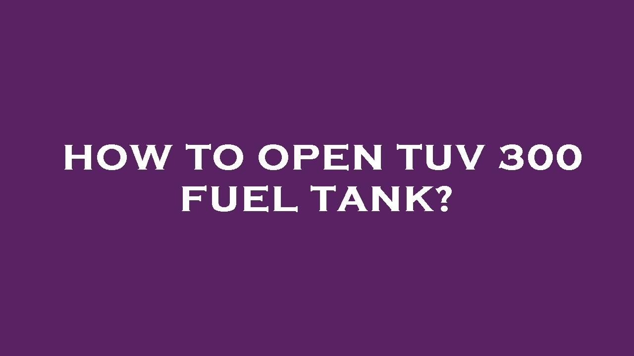 How to open tuv 300 fuel tank? - YouTube