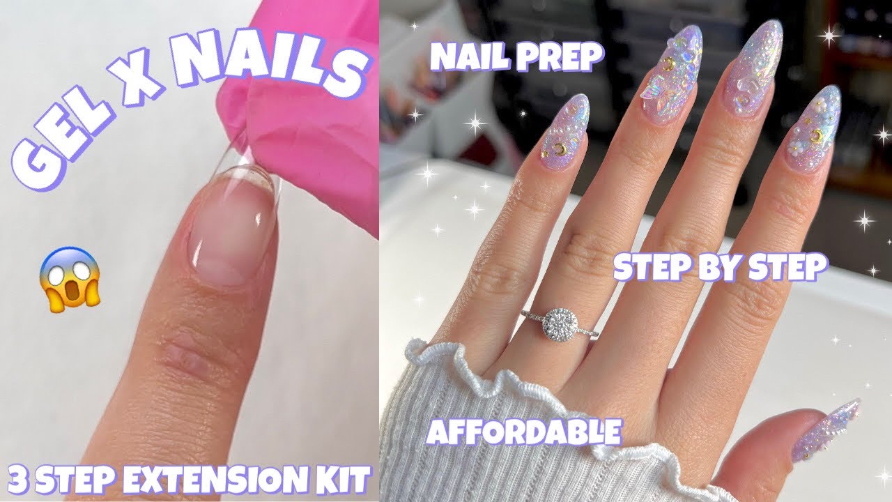 HOW TO DO AFFORDABLE GEL X NAILS AT HOME | 3 STEP EXTENSION SYSTEM ...