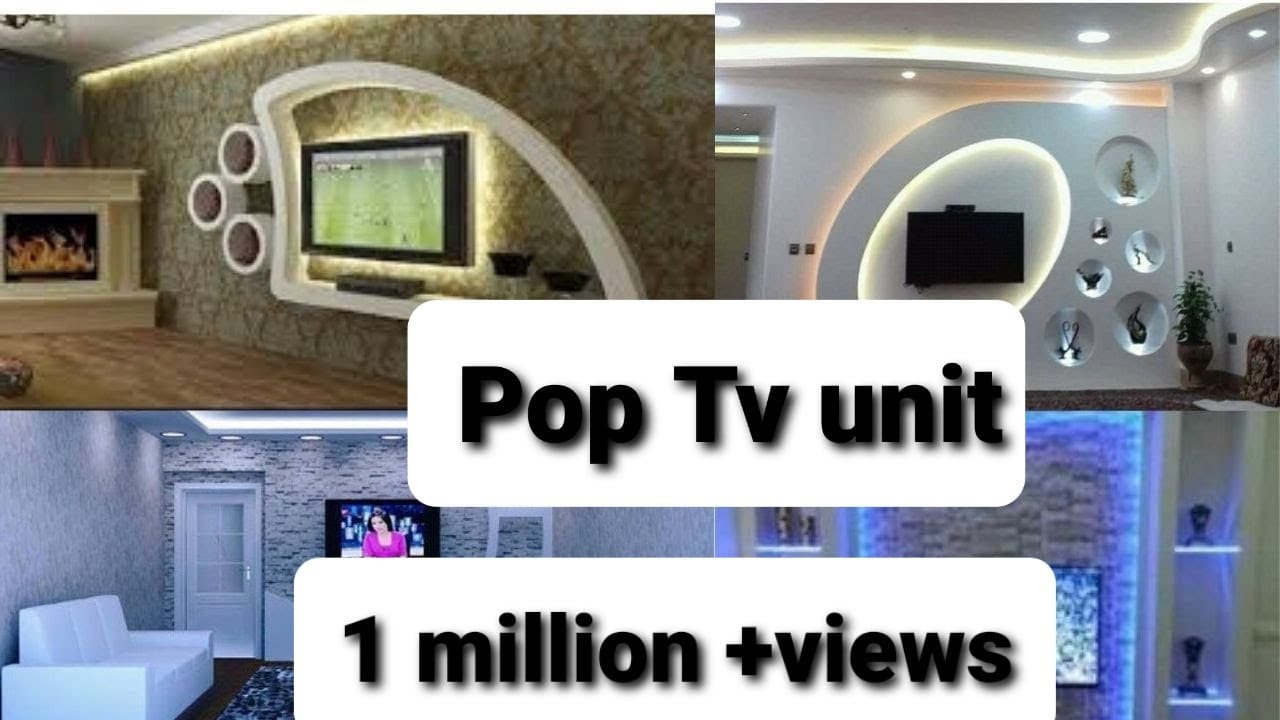 Pop Tv unit tv stand tv cabinet pop false celling - YouTube