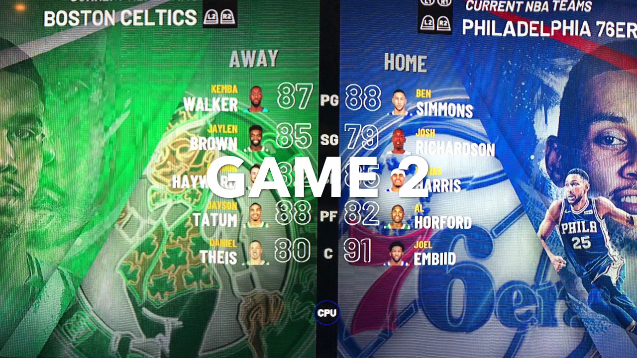 2020 NBA 2K Playoffs - Boston Celtics vs Philadelphia 76ers Game 2 ...