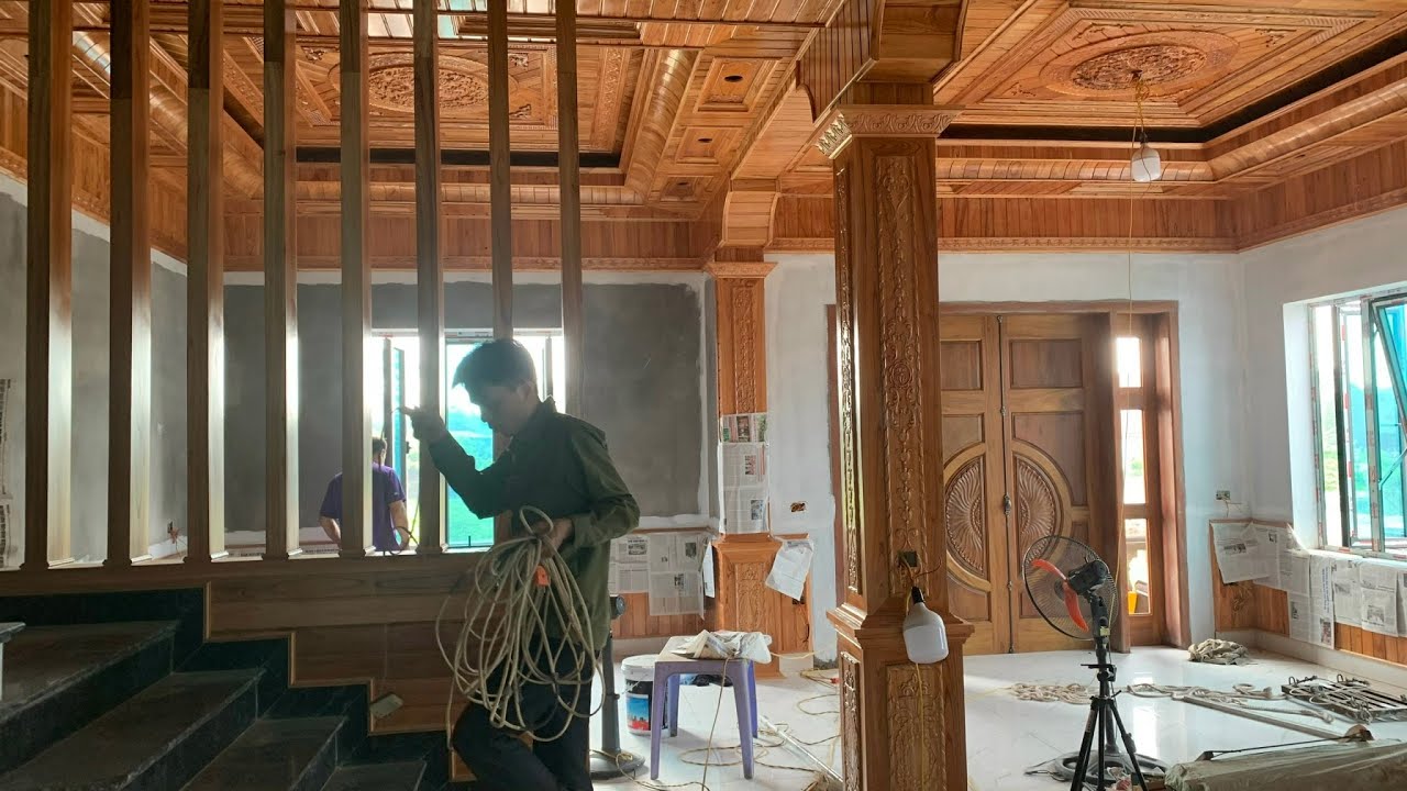 Amazing Fast Installing a main door system for a wonderful wood-paneled ...