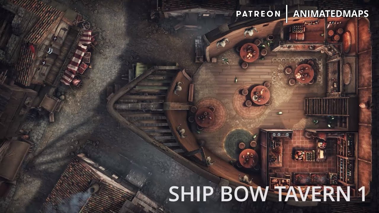Animated Dungeon Maps - SHIP BOW TAVERN Part 1 battle maps preview ...