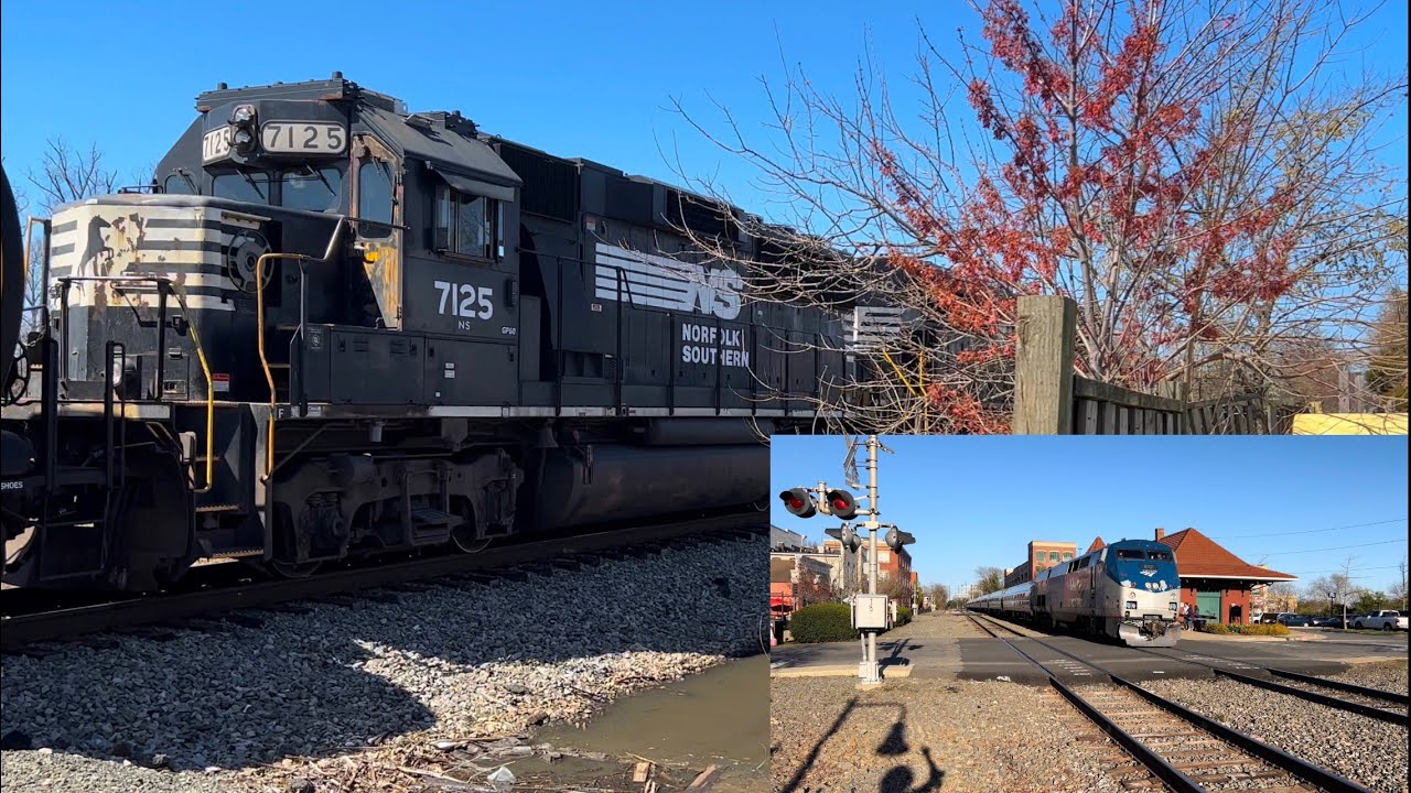 NS GP60 Trails on 12R, AMTK P40DC Leads 145 - YouTube